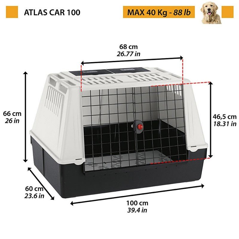 Κλουβί Μεταφοράς Ferplast Atlas Car 100 Box Μεταφοράς (100x60x66cm)