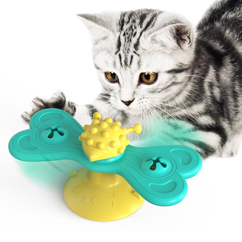 ΠΑΙΧΝΙΔΙ ΓΑΤΑΣ PET INTEREST BUTTERFLY SPINNING CAT TOY BLUE WING ...