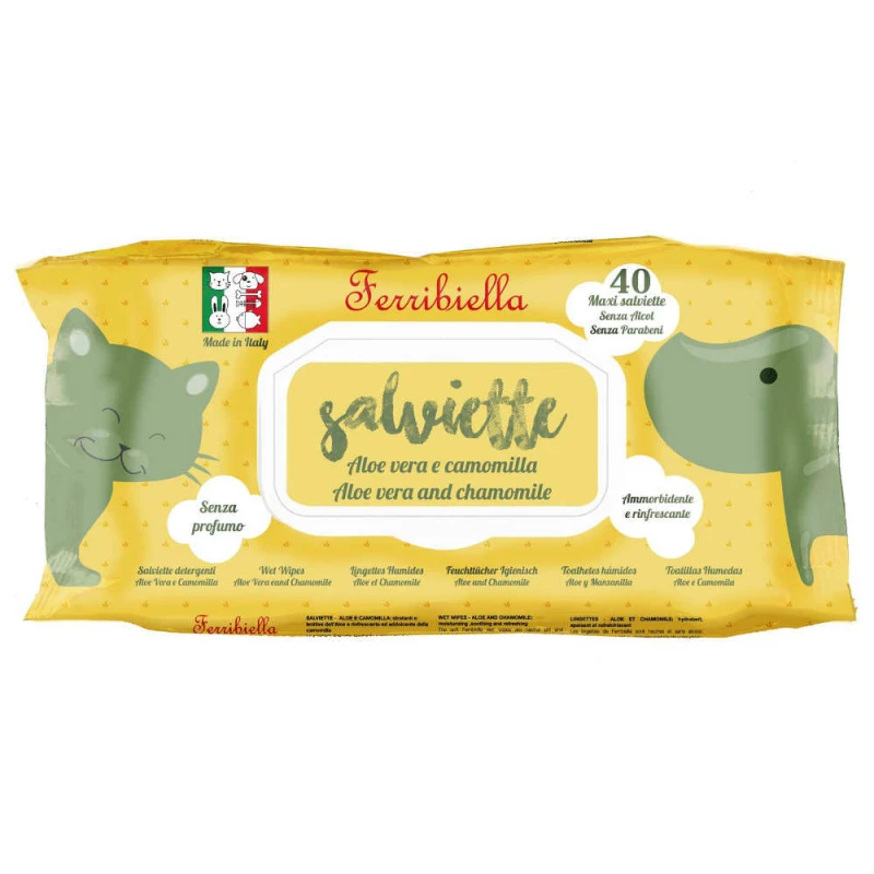 Μαντηλάκια Καθαρισμού (40τμχ) Ferribiella με Aloe Vera Και Χαμομήλι ...