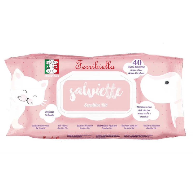 Μαντηλάκια Καθαρισμού (40τμχ) Ferribiella Sensitive Bio| petshop88