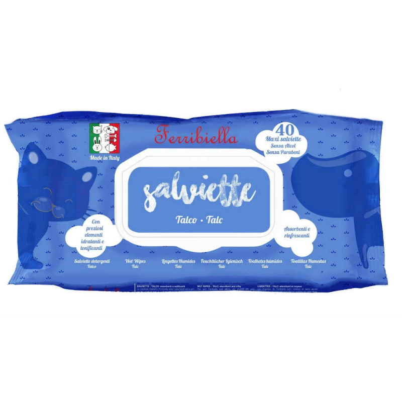 Μαντηλάκια Καθαρισμού (40τμχ) Ferribiella με Talc| petshop88
