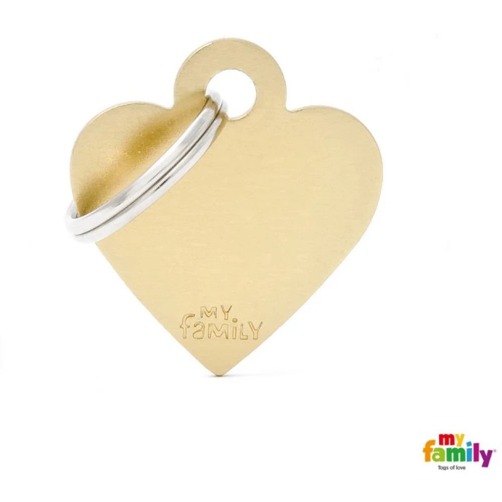 Ταυτότητα Σκύλου My Family Basic Gold Heart Tag Small 3x2cm| petshop88
