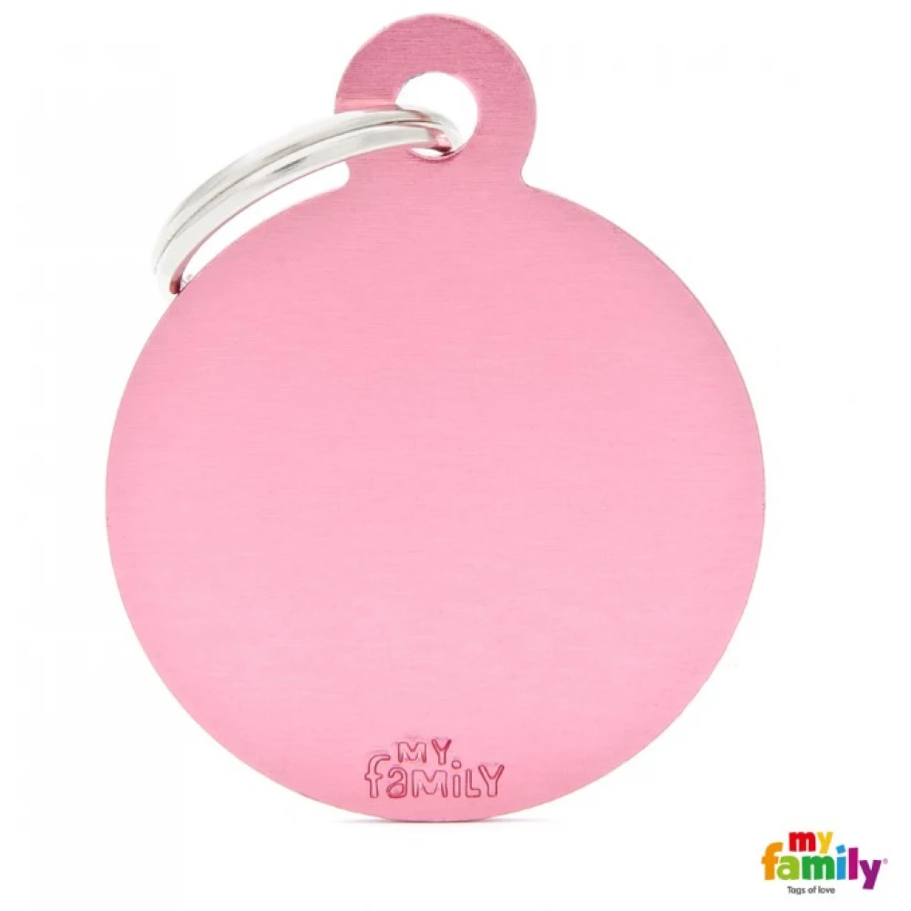 Ταυτότητα Σκύλου My Family Basic Pink Round Tag Large 4x3cm| petshop88
