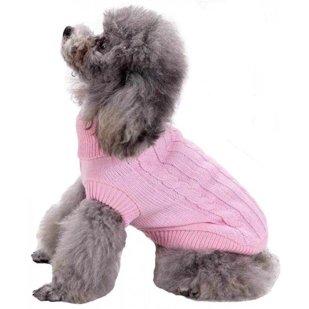 Πλεχτο Ρουχαλακι Σκυλου Ροζ Medium 35cm| petshop88