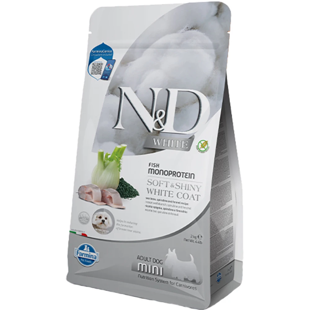 N&D Dog White Sea Bass & Spirulina Adult Mini με Λαβράκι 2kg| petshop88