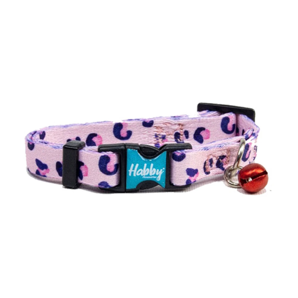 Περιλαίμιο Γάτας Habby "Pink Leopard" 10mm x 20-30cm| petshop88