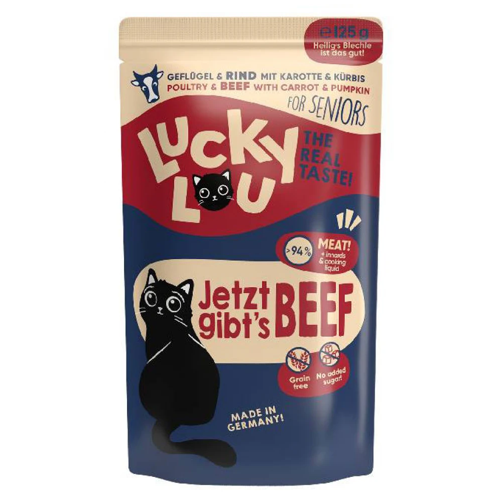 Lucky Lou LifeStage Senior Πουλερικά & Βοδινό (Φακελάκι) 125gr| petshop88
