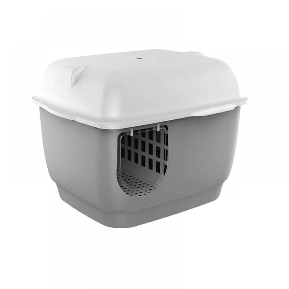 Κλειστή Τουαλέτα Γάτας Cat Toilet Box with Corridor Grey 57,5x44x44cm ...