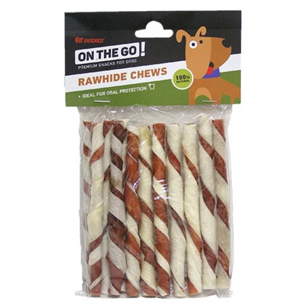 Λιχουδιές Σκύλου On The Go Coloured Rawhide Twisted Sticks 12,5cm x ...